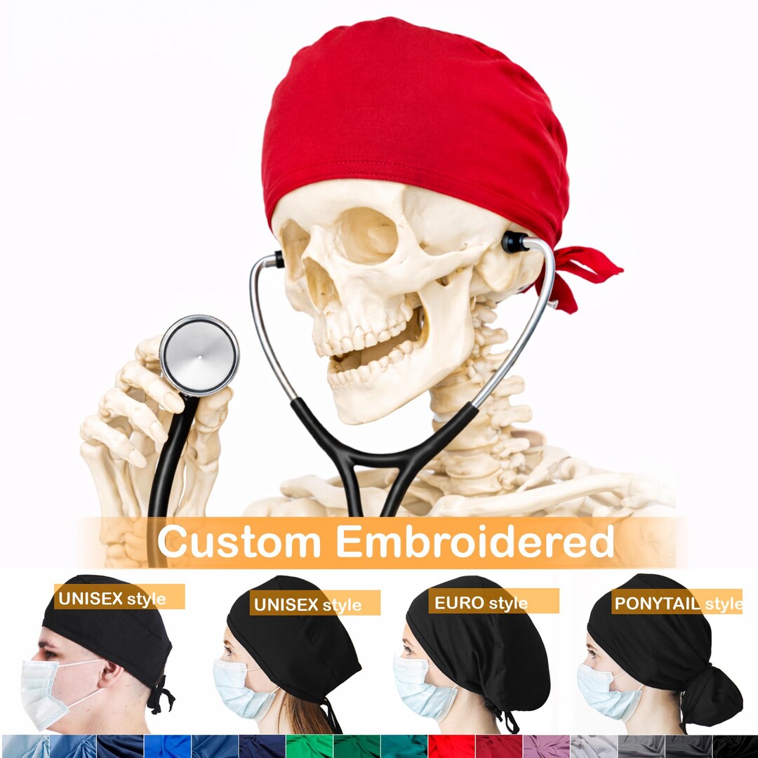 Red Medical Scrub Cap for Doctors & Nurses | Unisex Surgical Scrub Hat ...