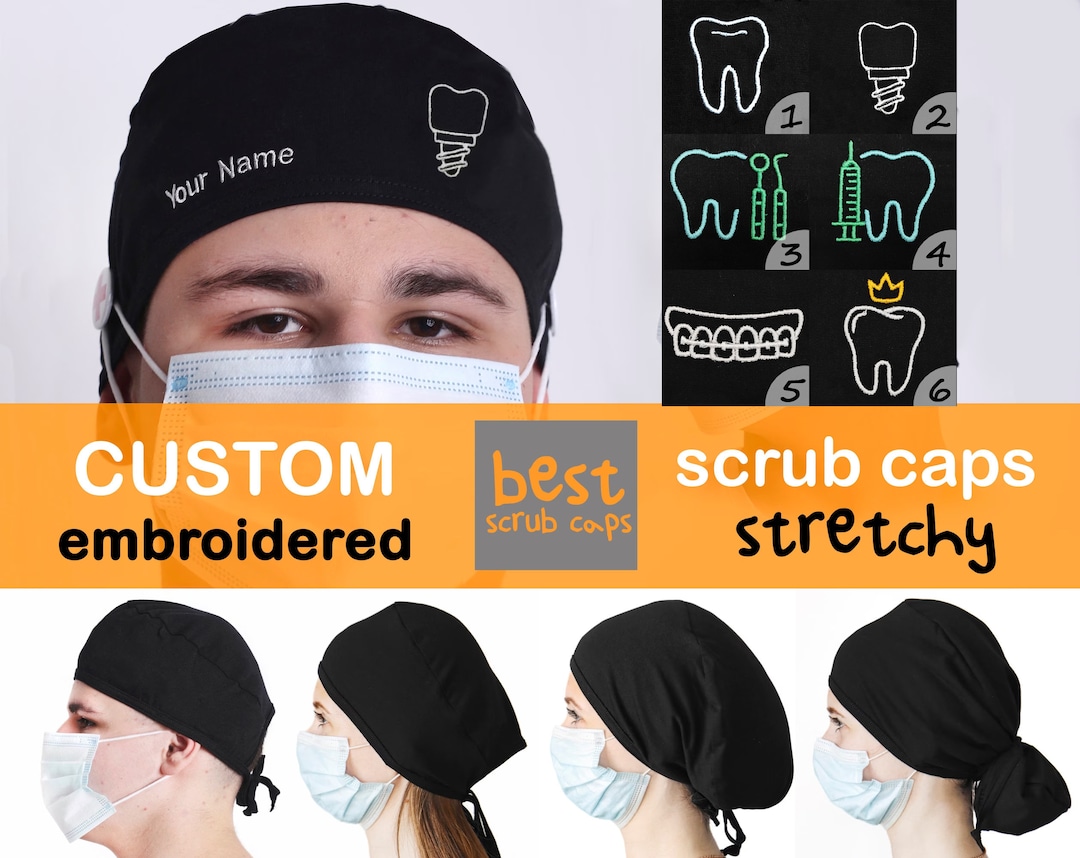 Personalized Dental Scrub Cap, Tooth Implant Surgical Cap, Gift for ...
