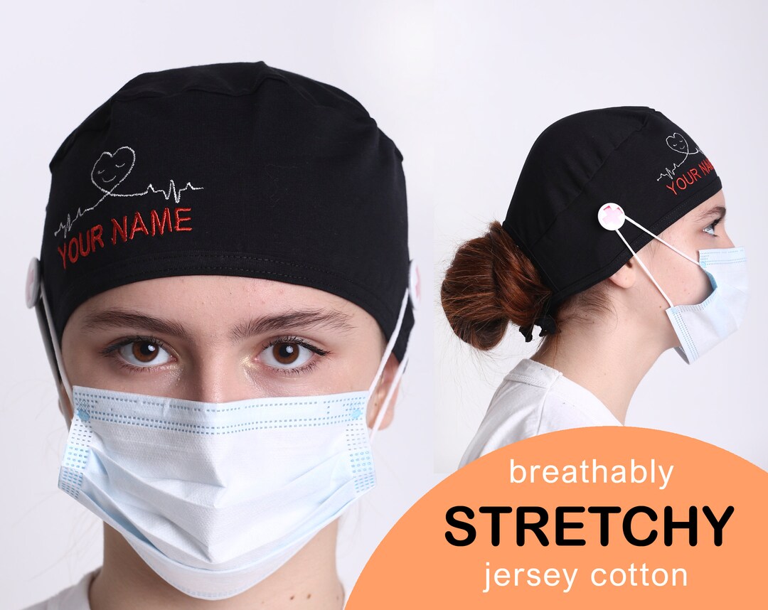 Ekg Ecg Personalized Scrub Caps Heartbeat Cap Theatre Cap Anatomy