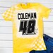 Personalized Racing Shirt, Custom Name Number Tee, Bleached Checkered ...