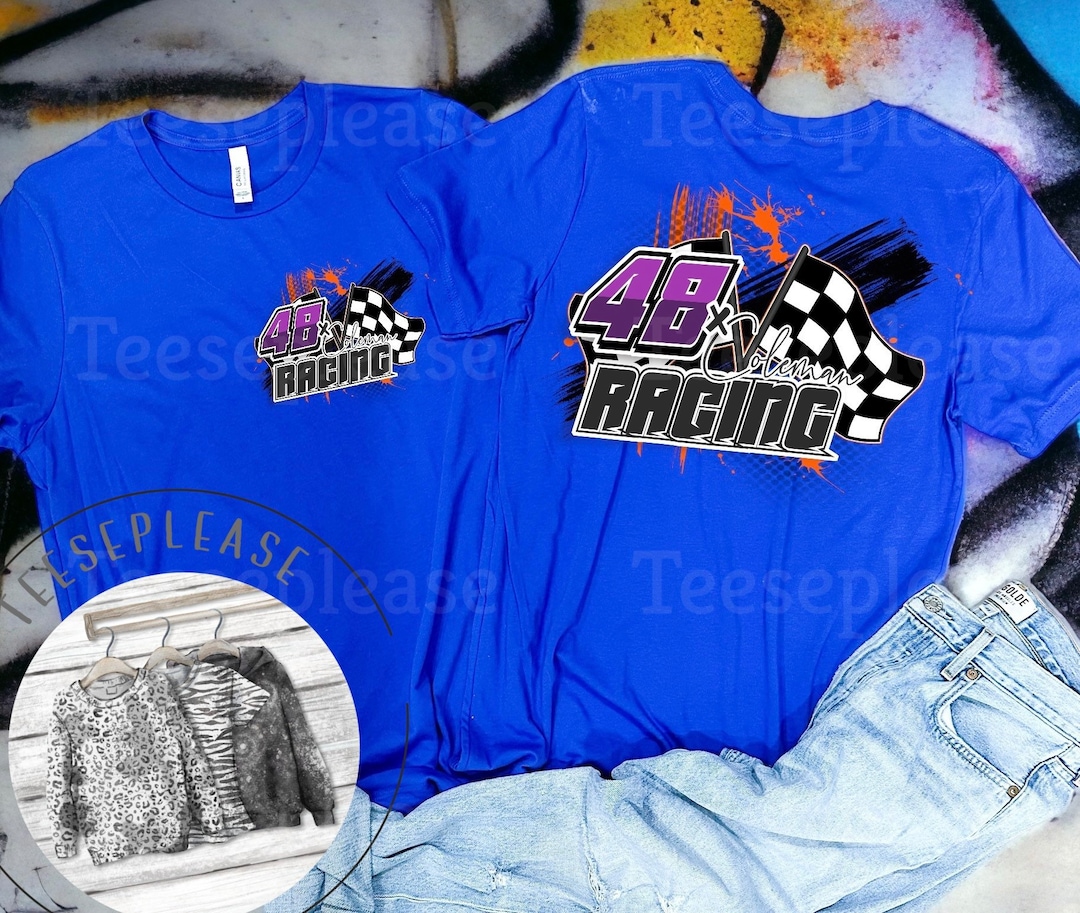 Royal Blue Racing T-shirt: Personalized Front/back Design - Etsy