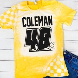 Personalized Racing Bleached Tshirt Checkered Flag Stencil Sleeve Bike ...