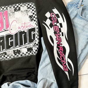 Race Crewneck or Hoodie Personalized Racing Sweatshirt Black Unisex ...