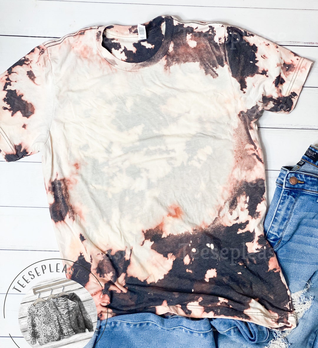 Blank Cowhide Tshirt Bleached Cow Shirt Acid Wash Blanks - Etsy