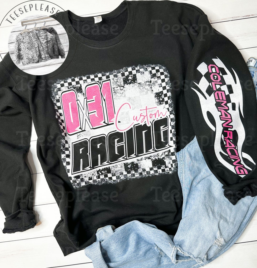 Race Crewneck or Hoodie Personalized Racing Sweatshirt Black Unisex ...