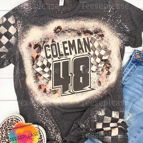 Personalized Racing Bleached Tshirt Checkered Flag Stencil - Etsy