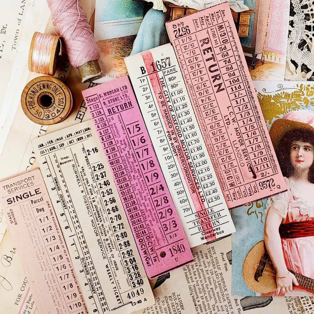 Vintage Pastel British Ticket Set 5 Tickets - Etsy