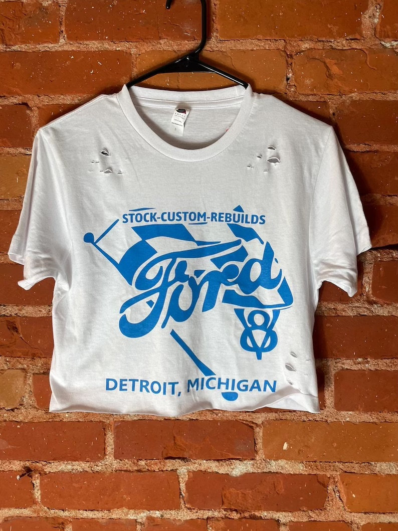Vintage Ford Distressed Cropped T-shirt - Etsy