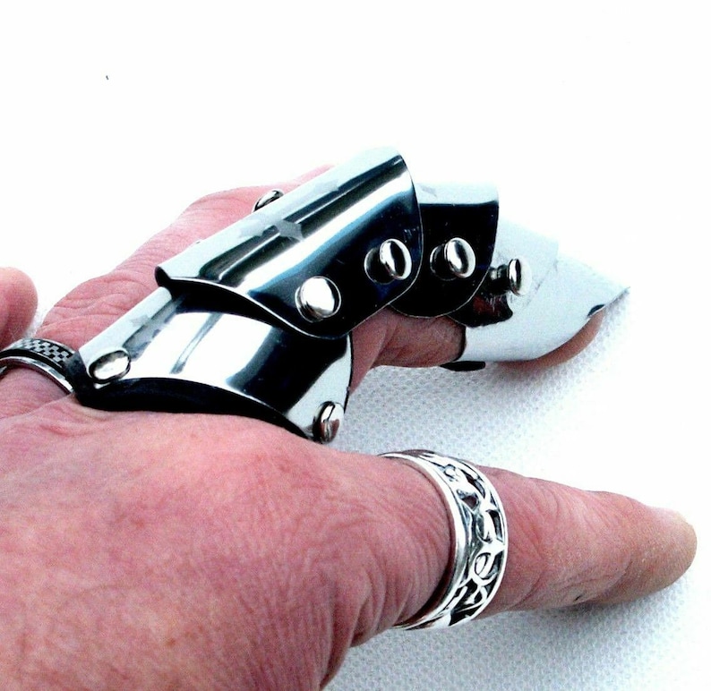 Stainless Steel Armour Ring Gothic Cross Steampunk Articulated - Etsy