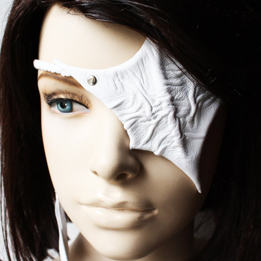 Unique Shape White Leather Eye Patch Original From Mysterystar - Etsy