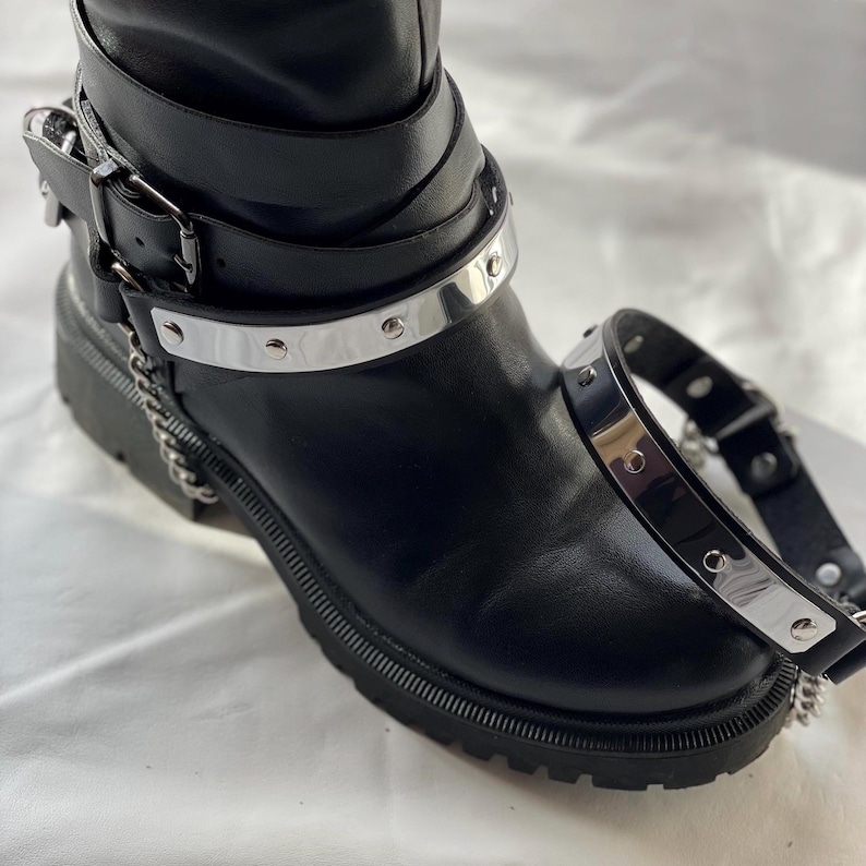 Pair Stainless Steel Boot Straps Chain Punk Gothic Biker Accessory - Etsy