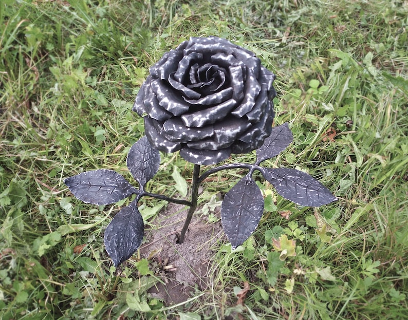 Handmade Forged Rose, Iron Rose, Metal Rose, Forged Iron Rose, Steel ...