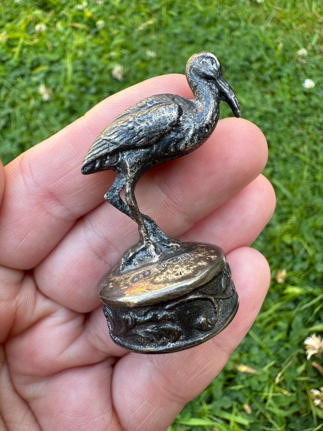 Vintage Solid Silver Stork Fully Hallmarked for A Perfume Bottle Top ...