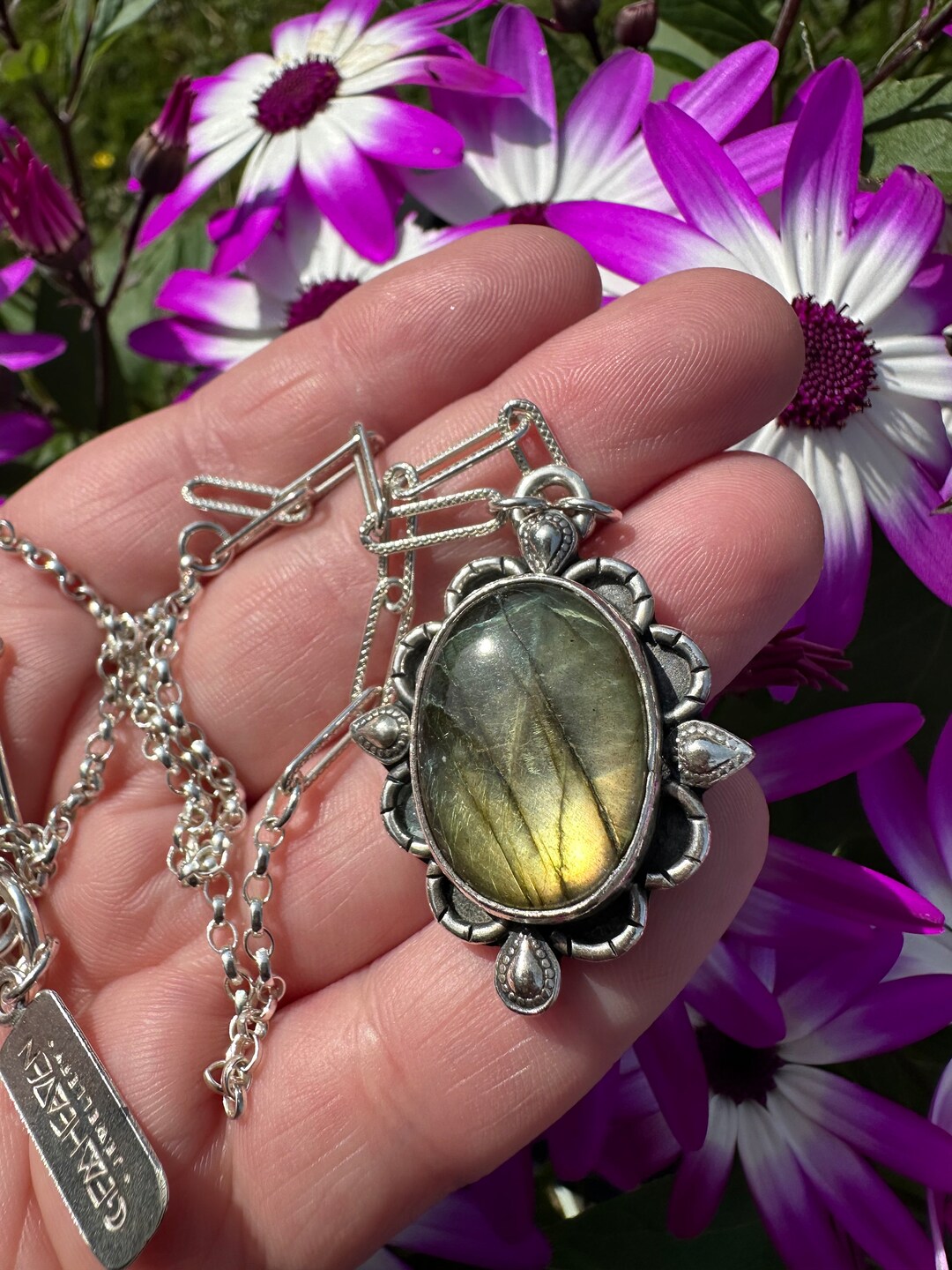 Handmade Gems Heaven Sterling Silver Labradorite 925 Magical Necklace ...