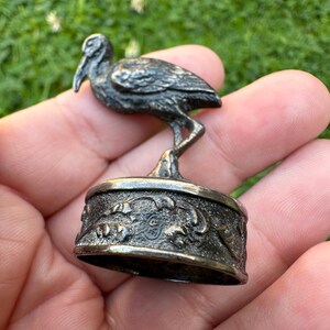 Vintage Solid Silver Stork Fully Hallmarked for A Perfume Bottle Top ...