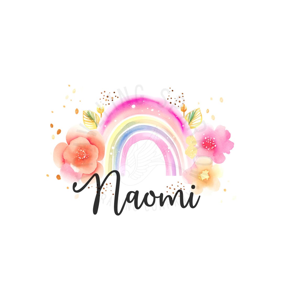 Custom Name Rainbow PNG | Floral Watercolor, Girl Design (digital ...