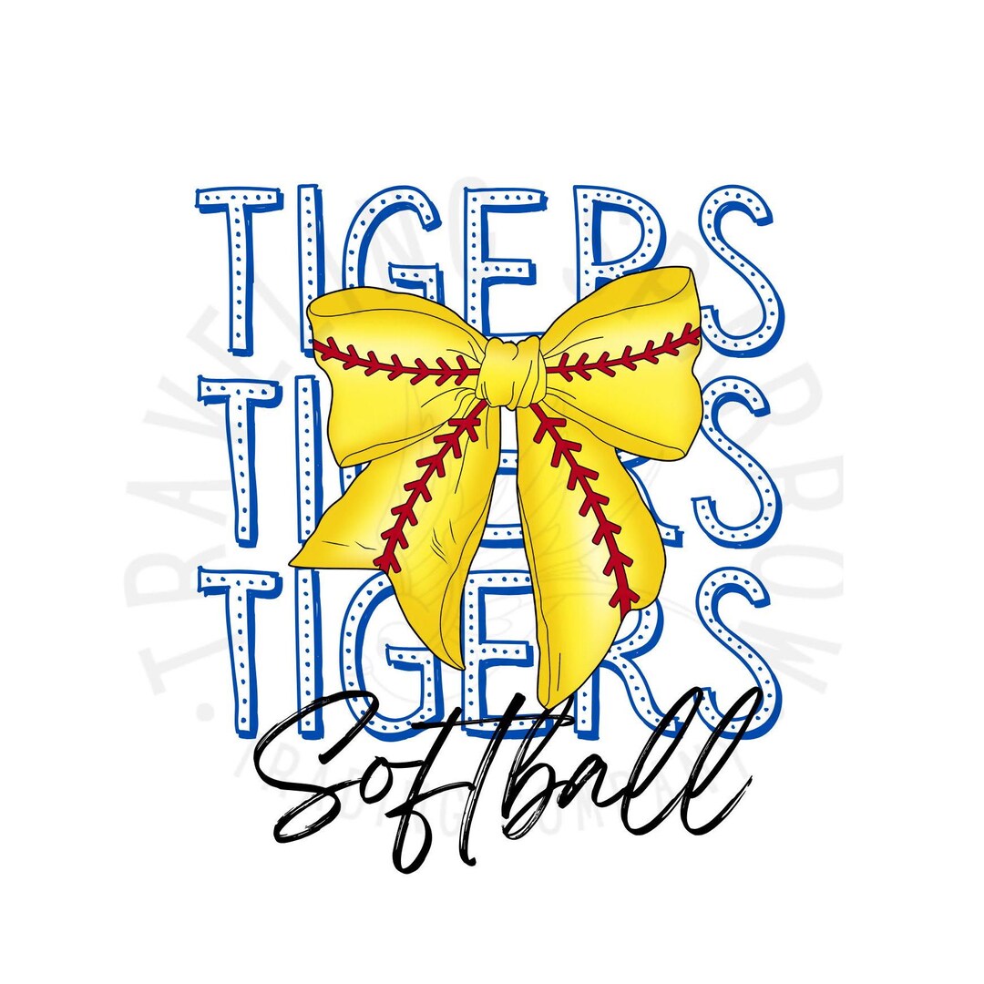 Tigers Softball Mascot PNG: Coquette Bow Design (digital Download) - Etsy