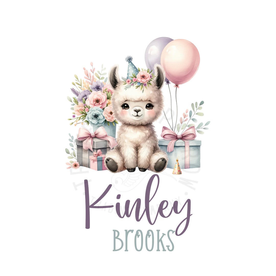 Llama Birthday Party Clipart, Baby Animal PNG (digital Download) - Etsy