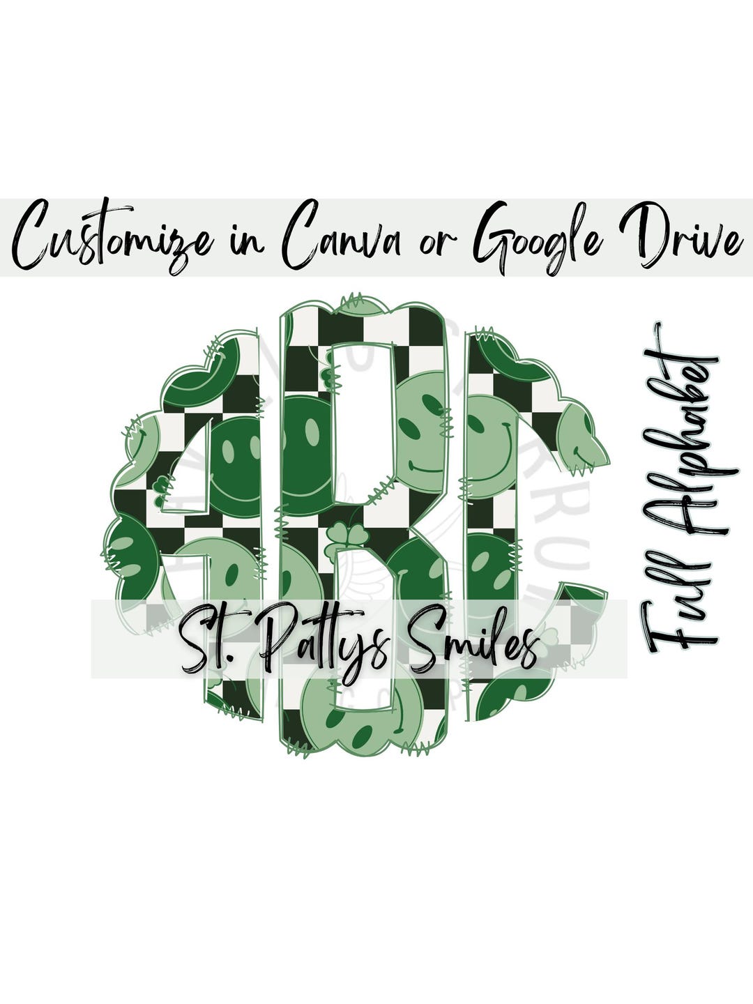 Custom Scalloped Monogram St. Patricks Day Smile PNG, Smile, Custom PNG ...