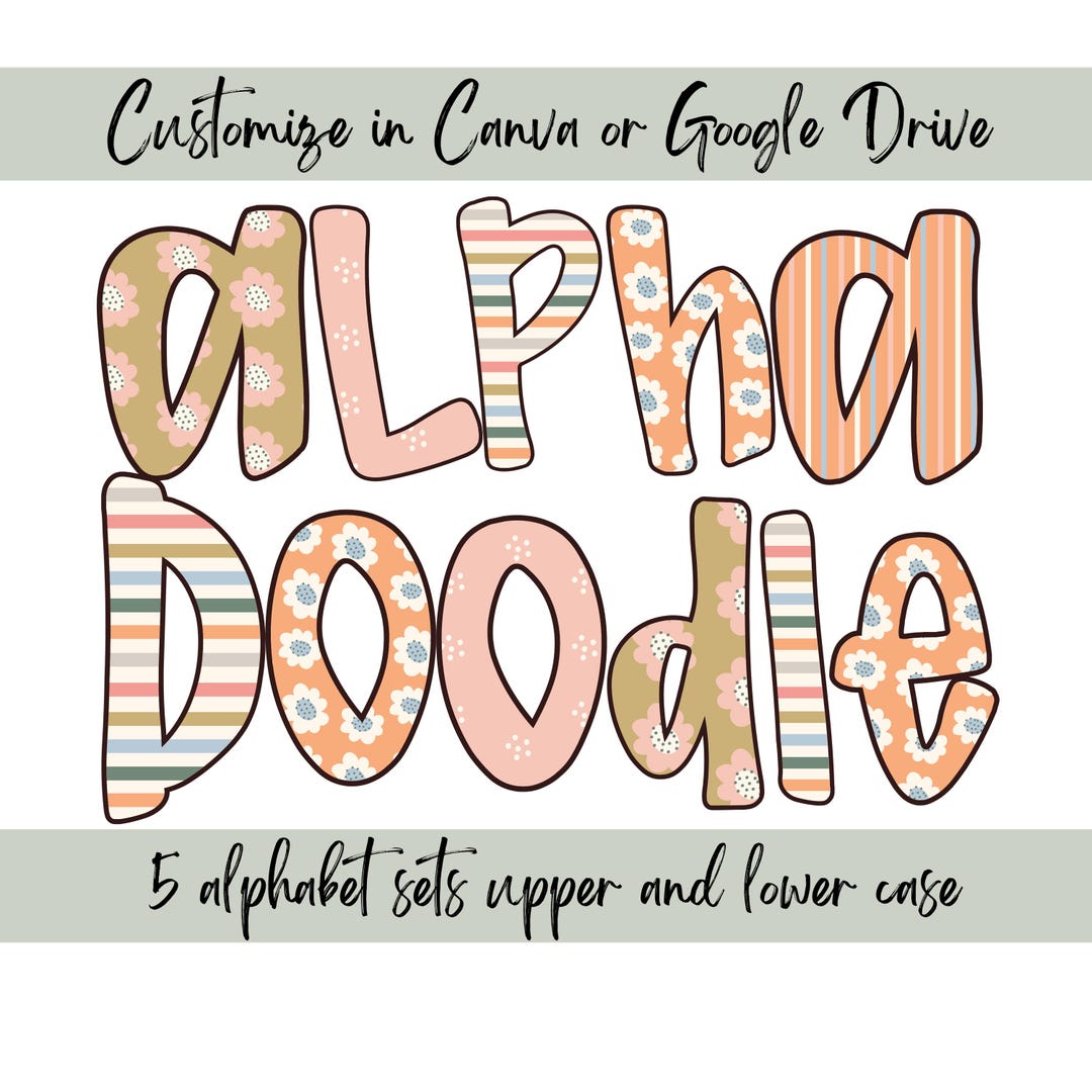 Fall Doodle Alphabet PNG Bundle, Canva Template (digital Download) - Etsy
