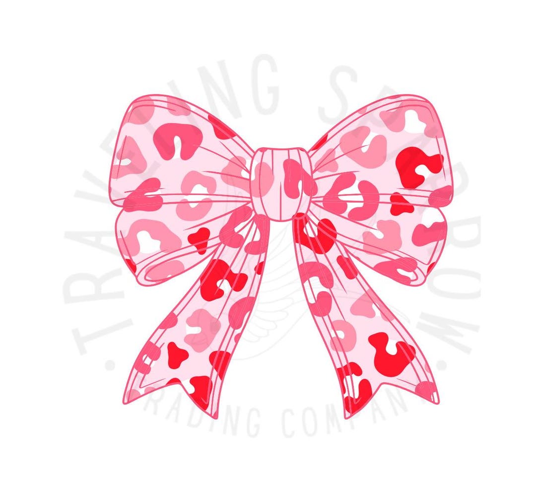 Custom Pink Leopard Bow, PNG, Coquette Bow Png, Trendy PNG, Bow Png ...