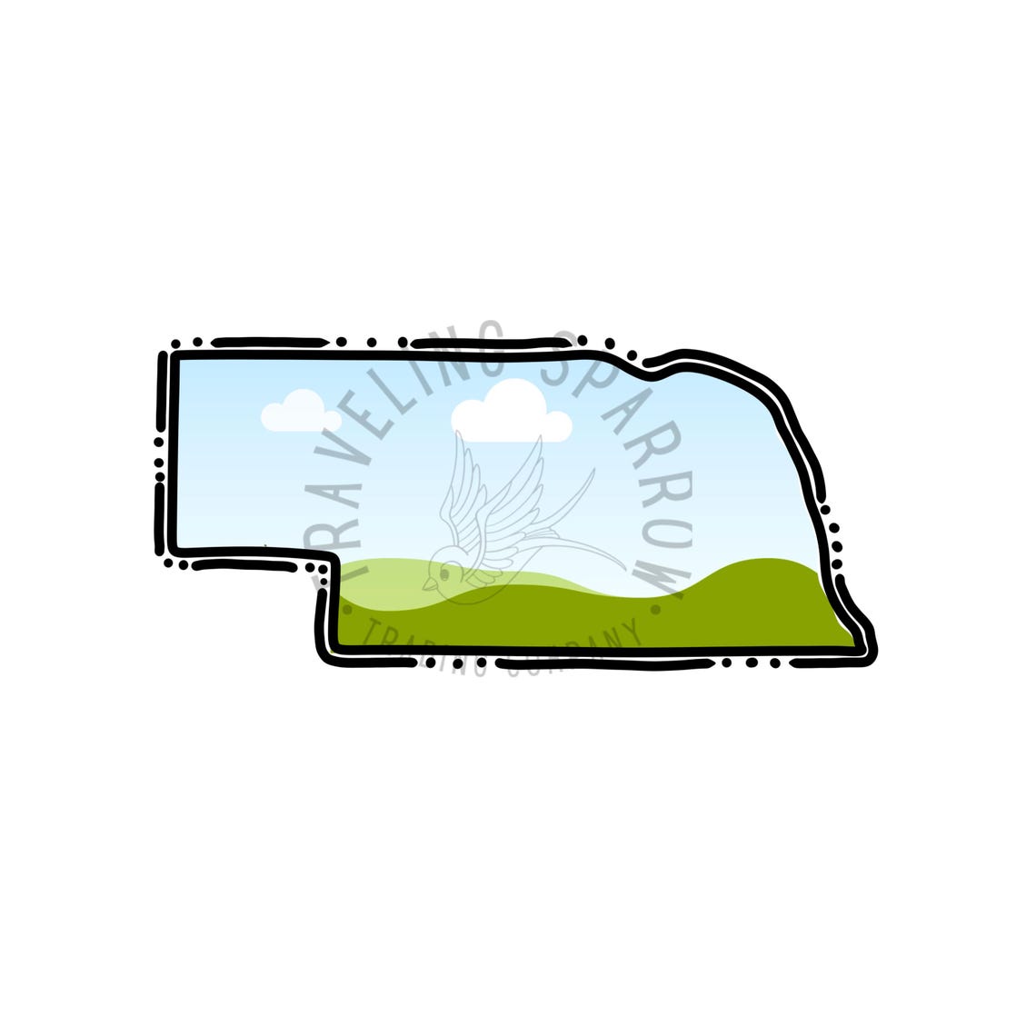 Nebraska Canva Template | State Outline Sublimation Design (digital ...
