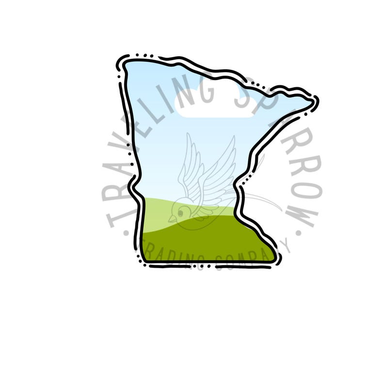 Minnesota State Outline PNG | Canva Drag & Drop Template (digital ...