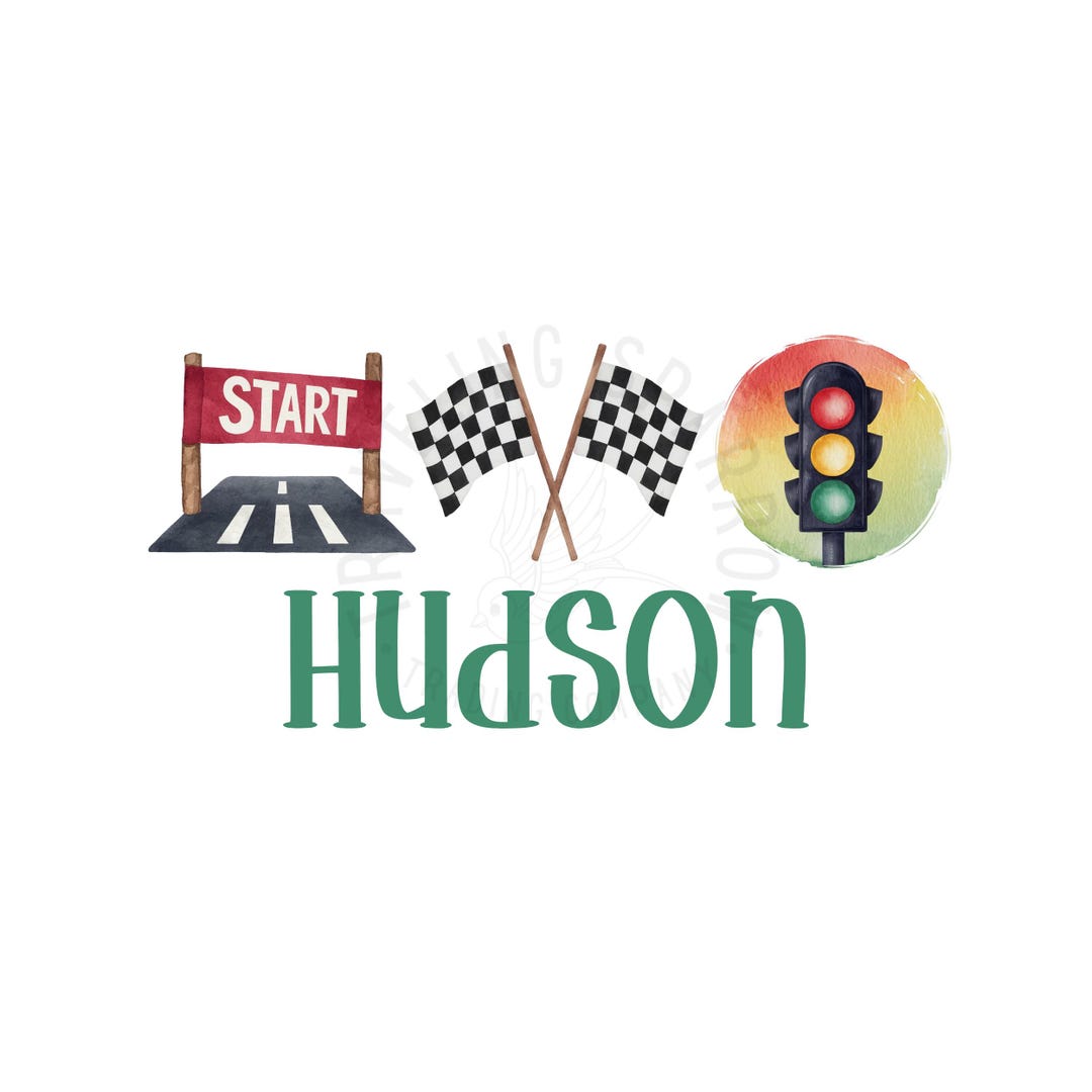 Custom Name Race Car PNG | Racing Themed Name Design With Start Line ...