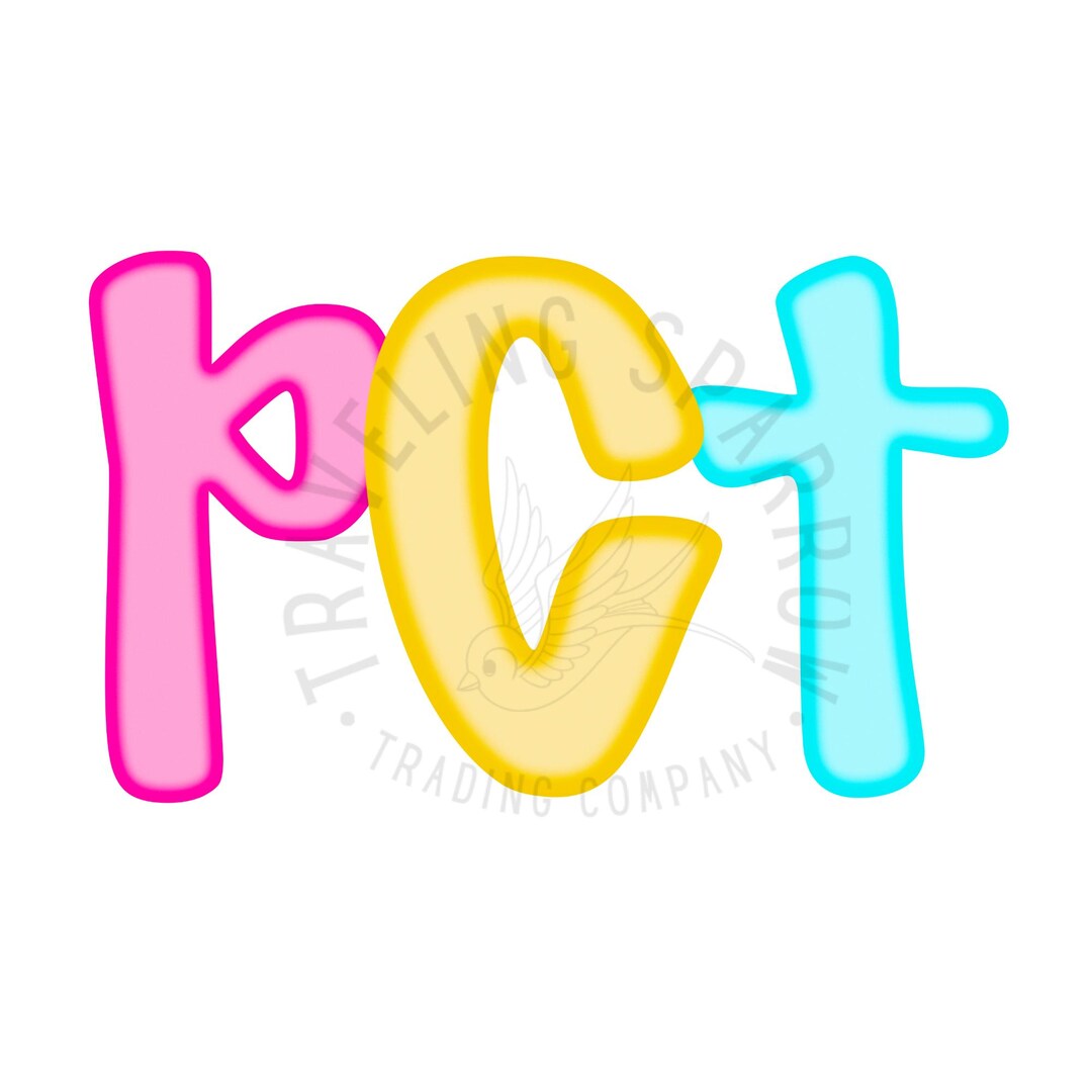 PCT Letters Clipart, Pink, Yellow, Blue Design (digital Download) - Etsy