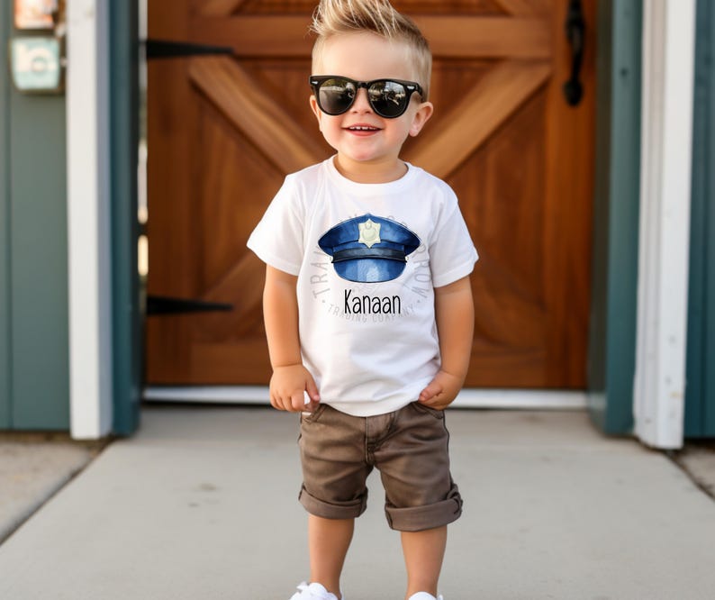 Custom Police Hat PNG | Kids Birthday Shirt, Nursery Decor (digital ...