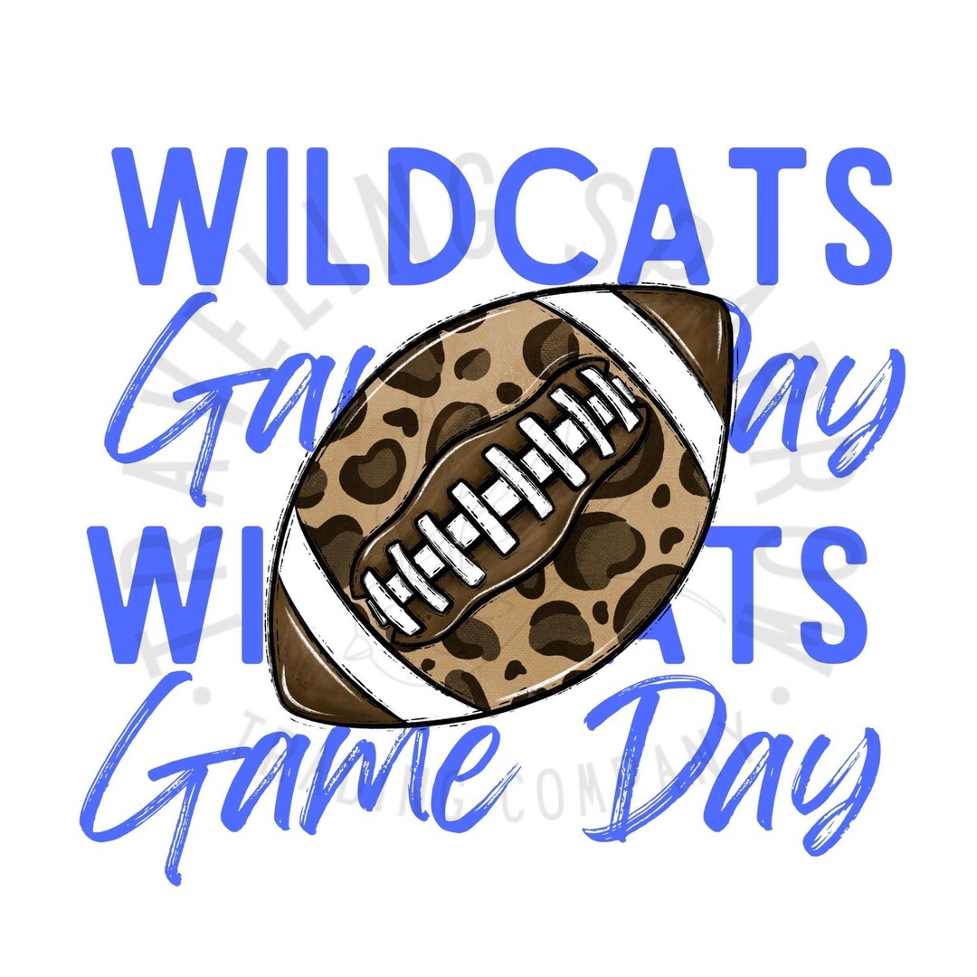 Wildcats Mascot Football PNG: Leopard Print Game Day Design (digital ...