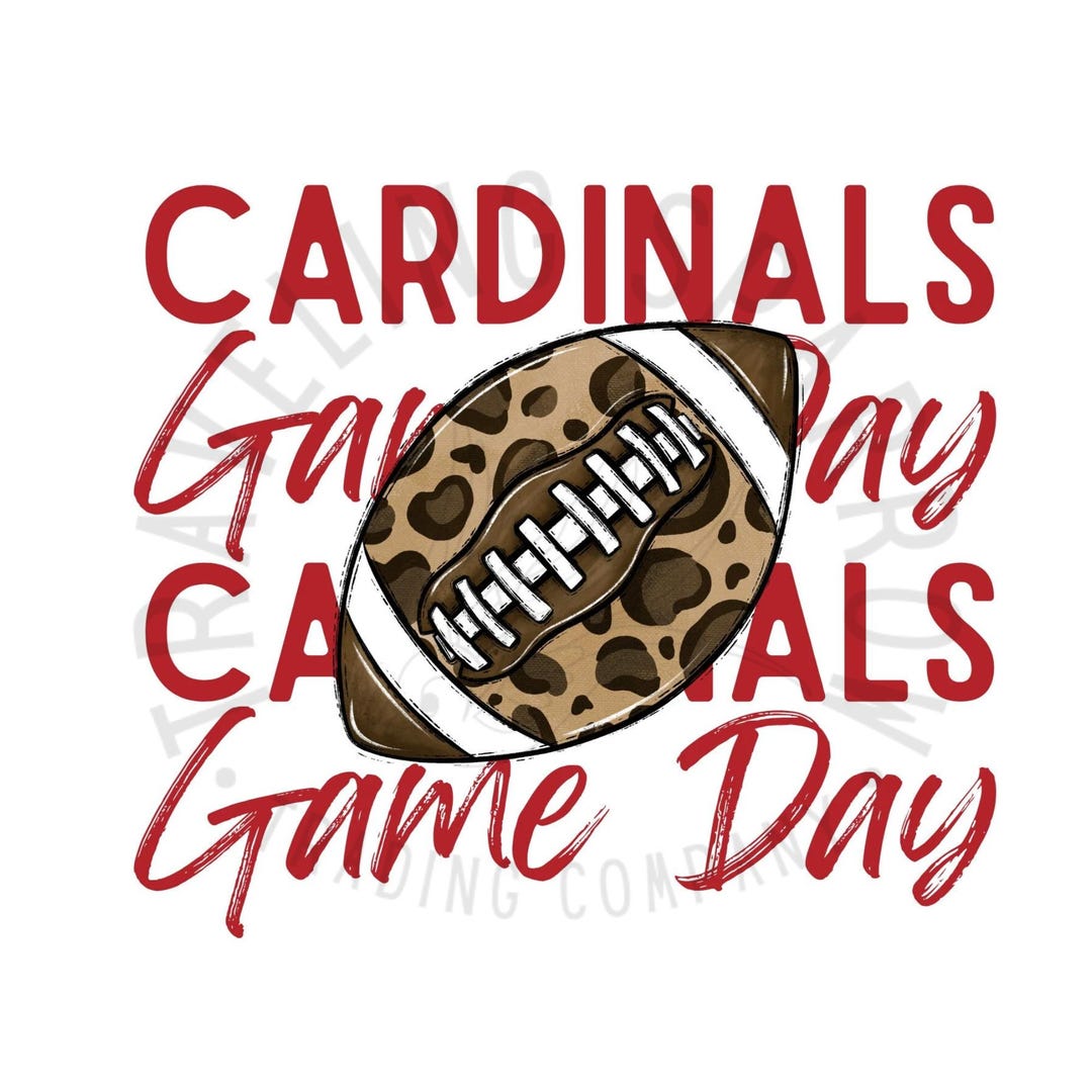 Cardinals Football PNG: Leopard Print Game Day Design (digital Download ...