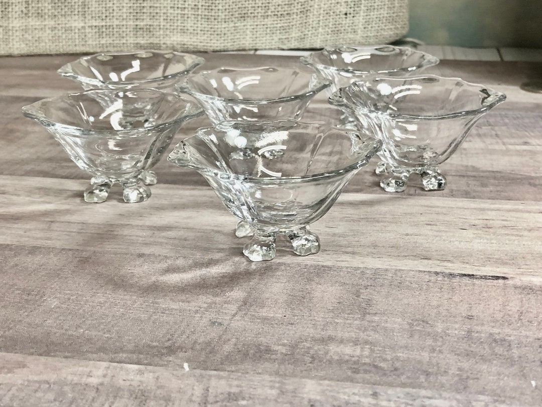 Six Cambridge Glass #3400 Rare Set Individual Nut Cups Open Salt or Dip ...