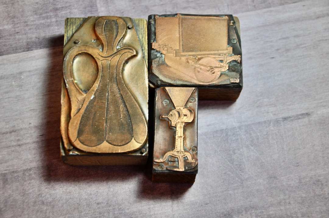 Antique Letterpress Printing Blocks: Copper on Wood, Circa 1920s, MGM ...