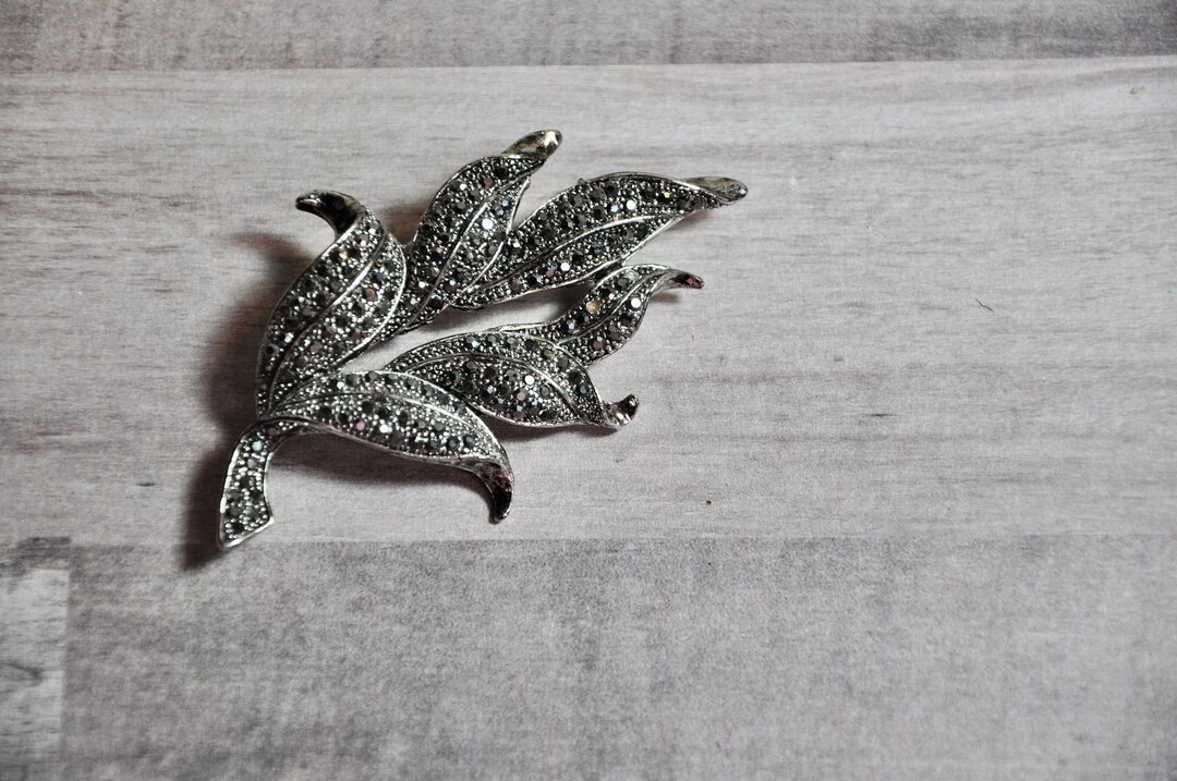 Gorgeous Marcasite Encrusted Oxidized Silver Pave Brooch - Etsy