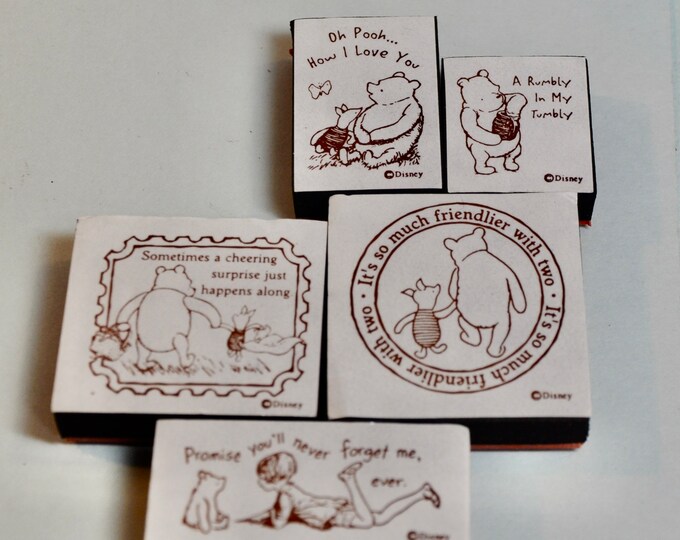Vintage Disney's Classic Winnie the Pooh Stamps Set 5 Rubber Stamps ...