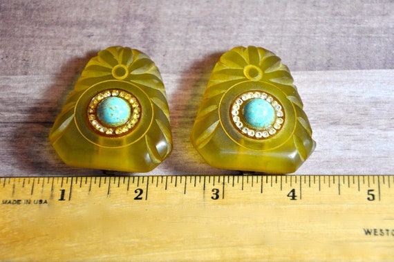 Apple Juice BAKELITE Fur Shoe or Dress Clip Set of 2 … - Gem