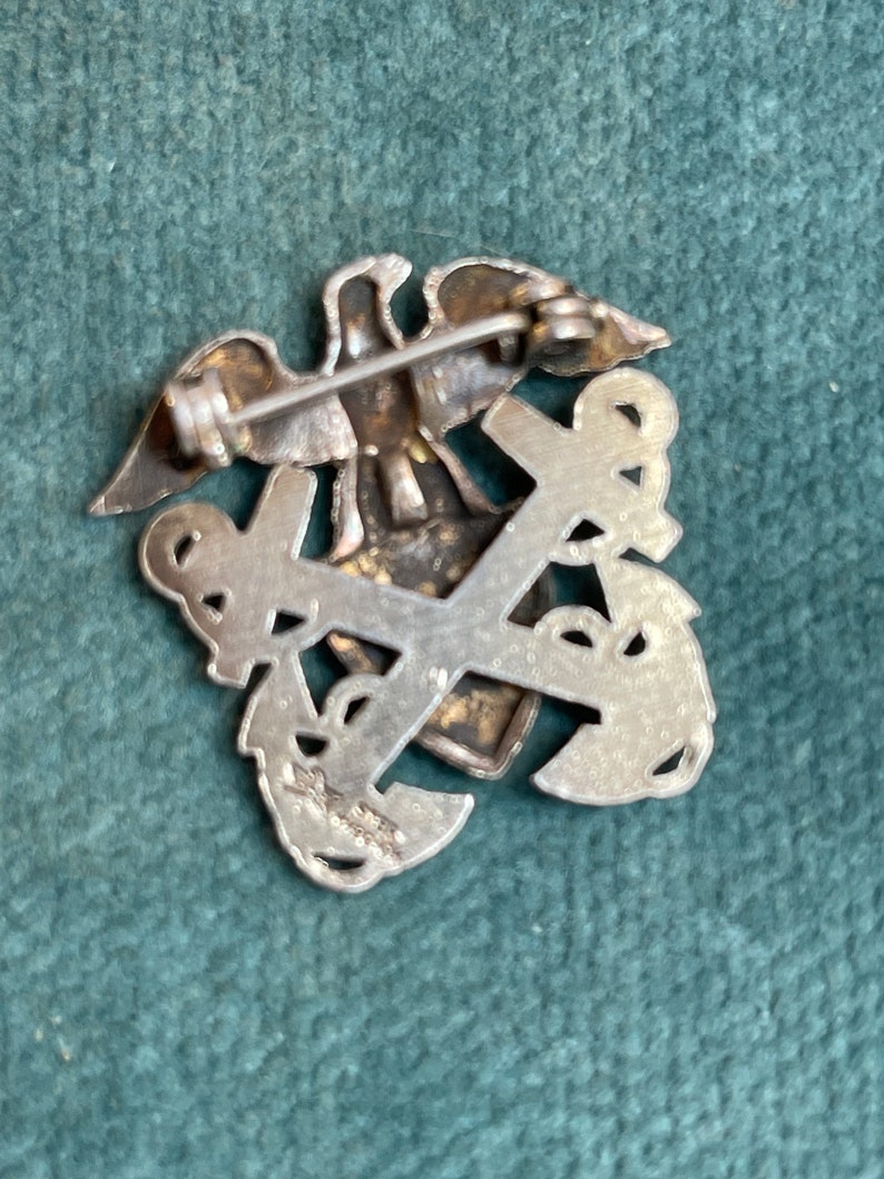 WWII US Navy Eagle Anchor Military Emblem Brooch Pin Marked - Etsy