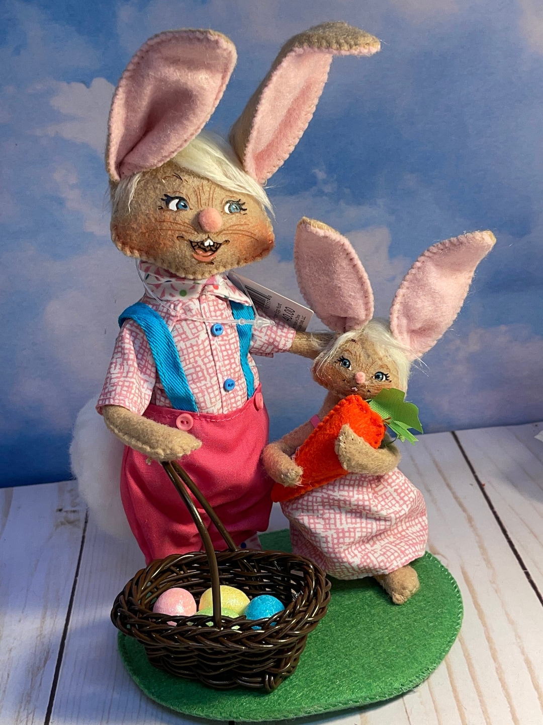 Annalee Easter Egg Hunt Bunnies Father and Daughter New Old - Etsy