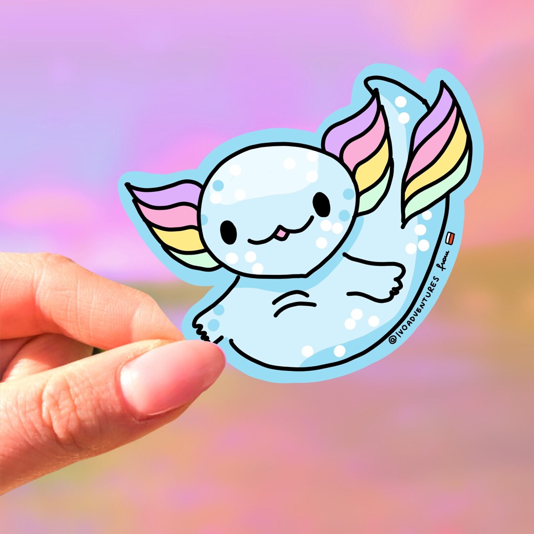 Rainbow Axolotl Sticker - Etsy