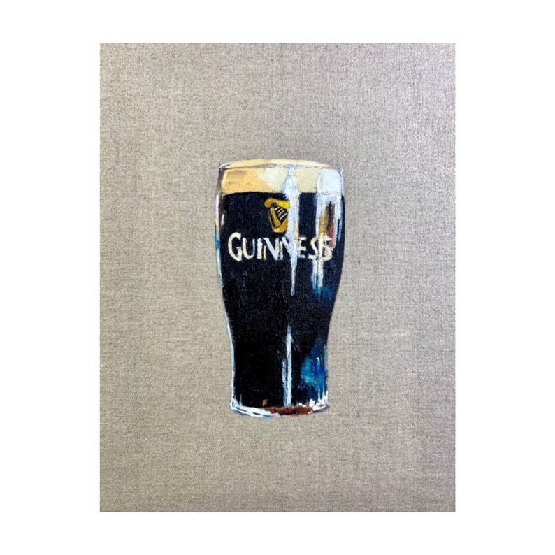 Pint of Irish Stout Original Oil Painting on Wrapped Canvas - Etsy