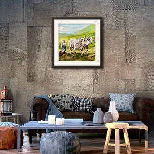 Irish Oxen Pulling a Plow Original Oil Painting on Canvas Inspired by ...