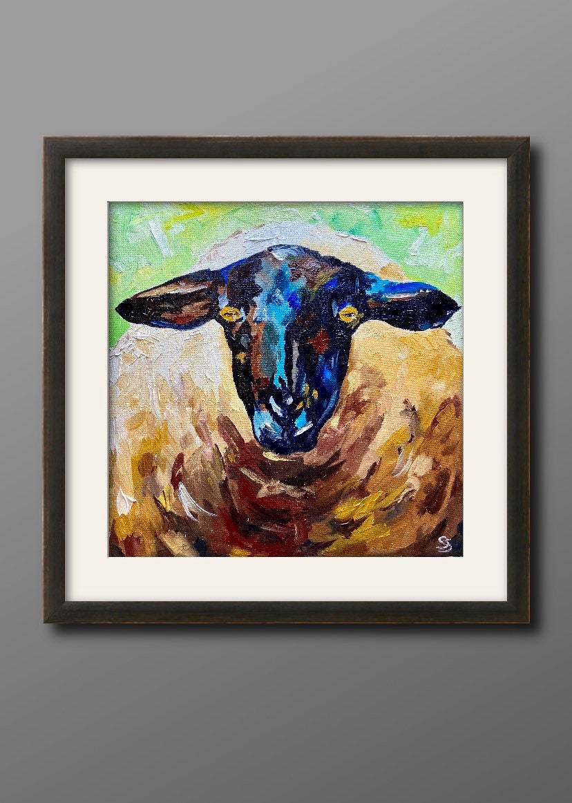 Irish Sheep Original Oil Painting on Cotton Stretched Canvas - Etsy