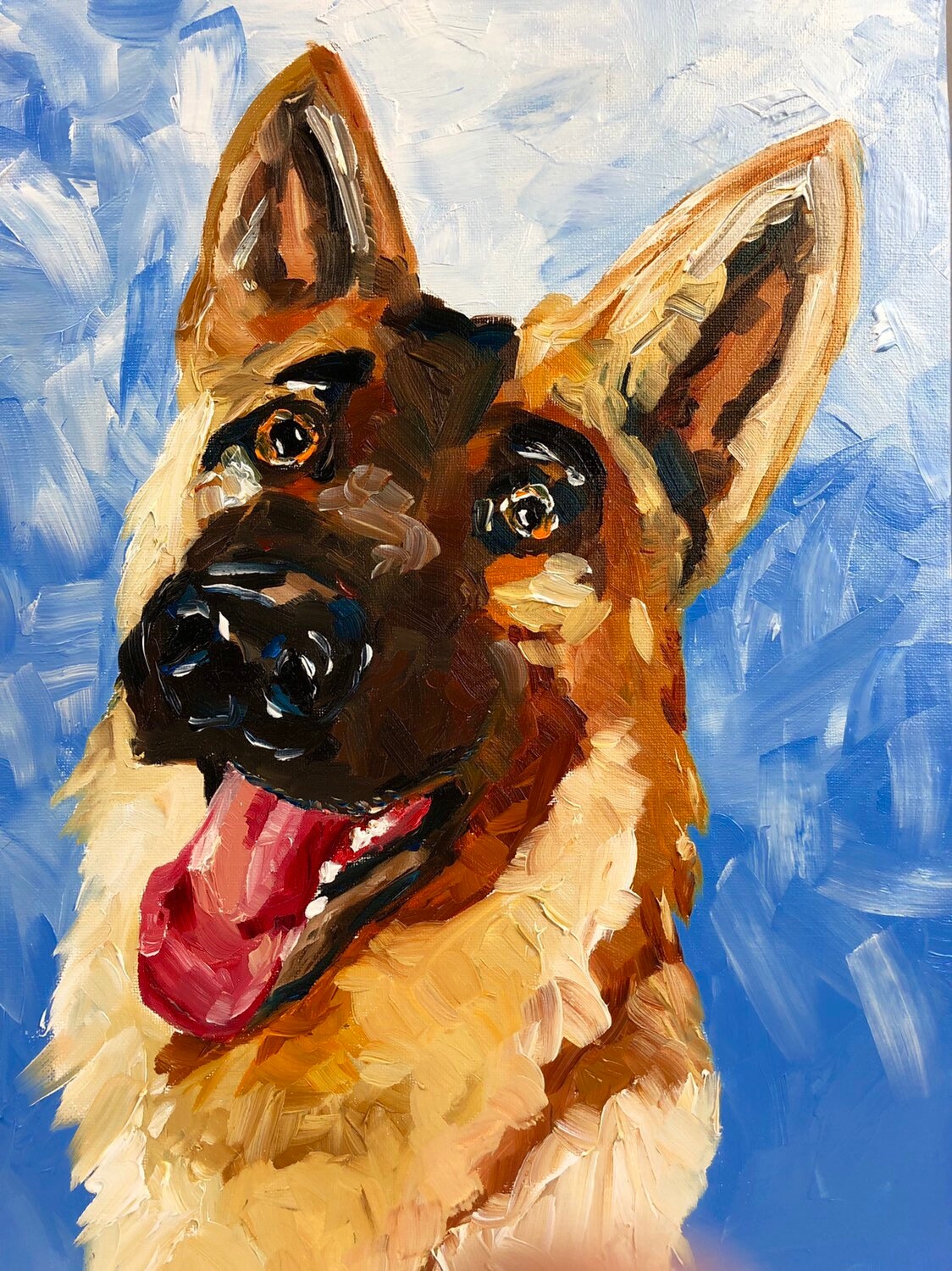 German Shepherd Paintings On Canvas
