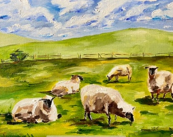 Irish Sheep Farm Art - Etsy