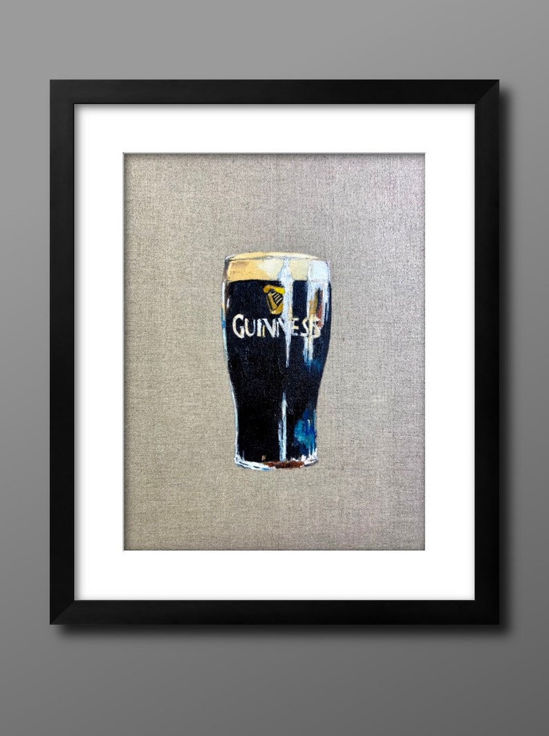 Pint of Irish Stout Original Oil Painting on Wrapped Canvas - Etsy