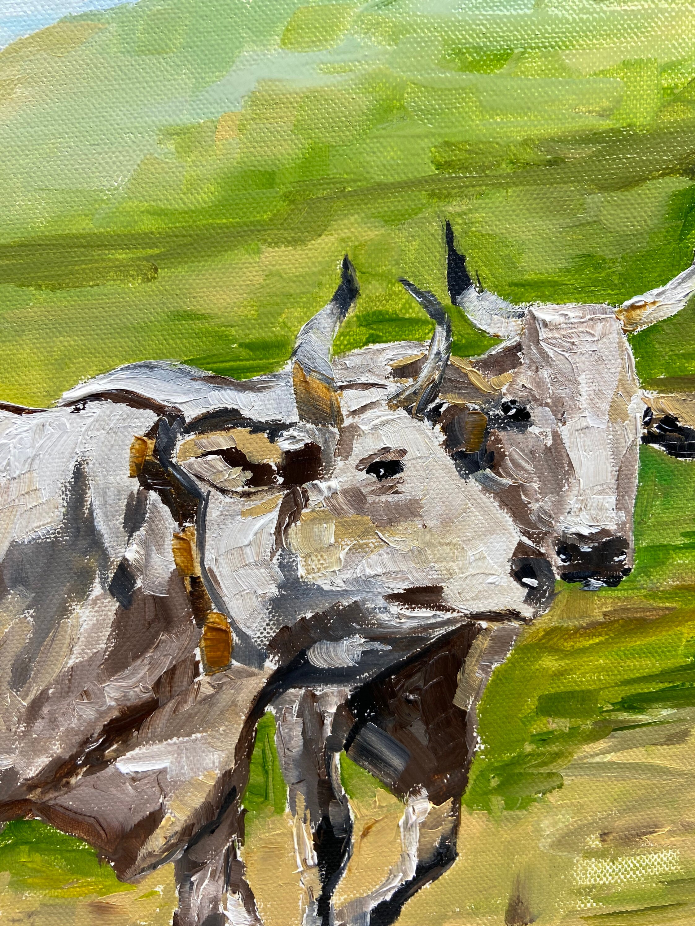 Irish Oxen Pulling a Plow Original Oil Painting on Canvas Inspired by ...