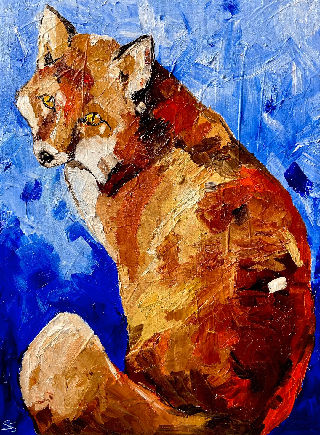 Irish Fox Original Oil Painting on Cotton Wrapped Canvas - Etsy