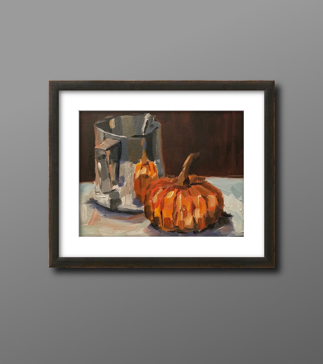 Autumn Halloween Pumpkin Original Still Life Oil Painting on - Etsy