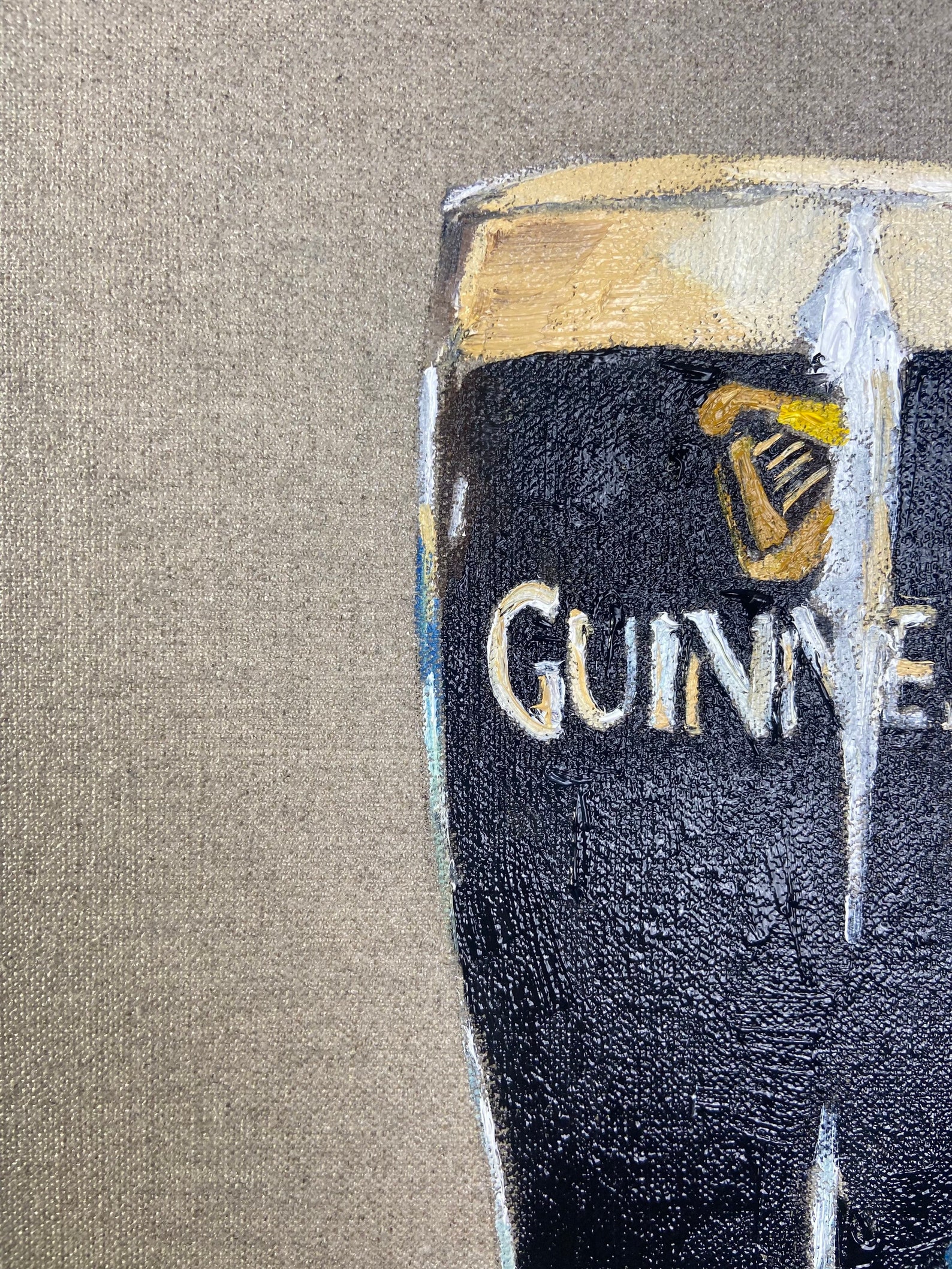 Pint of Irish Stout Original Oil Painting on Wrapped Canvas - Etsy